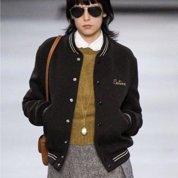 Celine | Jackets & Coats | Celine New Embroidered Name Varsity ...
